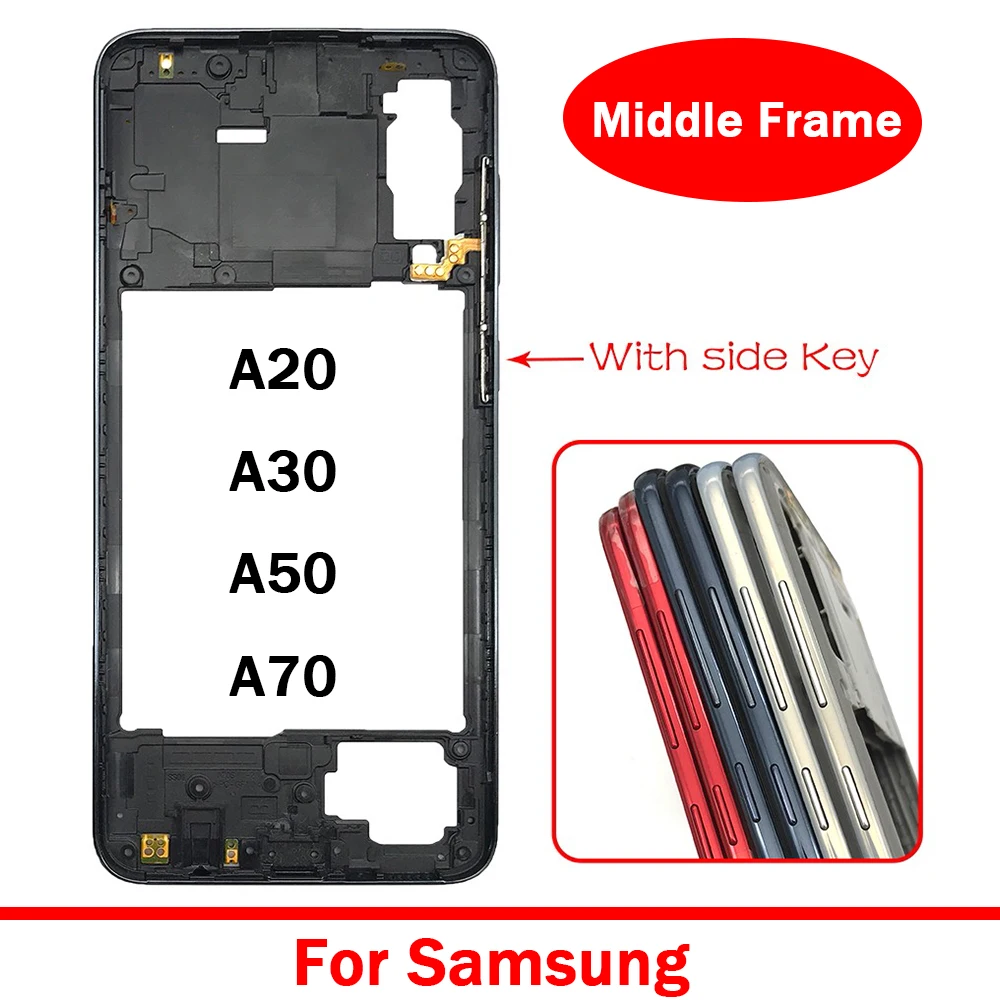 For-Samsung-A20-A30-A50-A70-Original-Housing-Middle-Frame-Case-Side ...