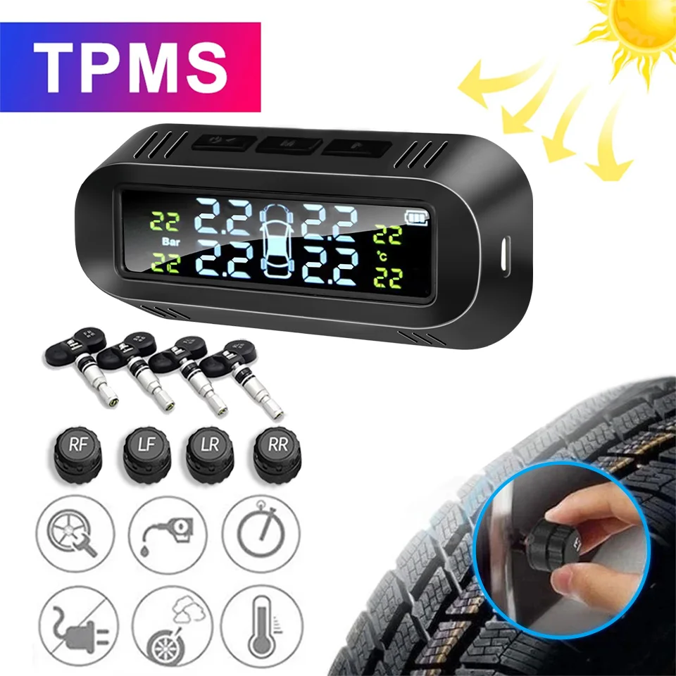 ACCEO-Solar-TPMS-Car-Tire-Pressure-Alarm-Monitor-System-Intelligent-Tyre-Temp-Pressure-Digital ...
