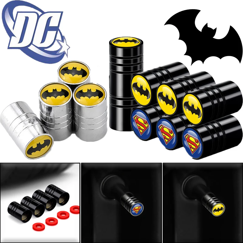 4Pcs-DC-Comics-Batman-Car-Tire-Valve-Stems-Cap-Knurling-Style-Aluminum ...