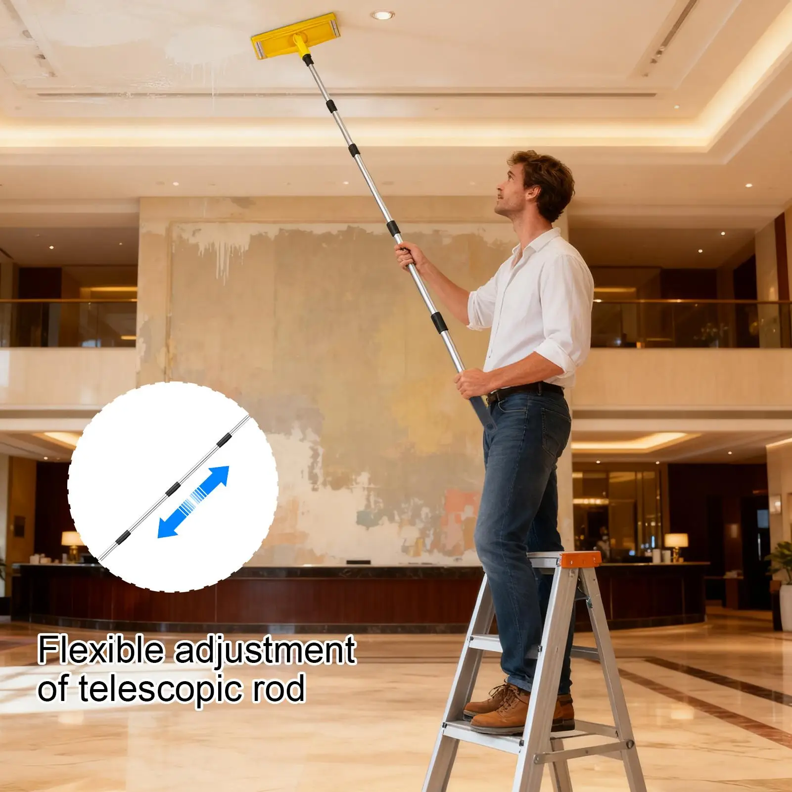 Pole Sander Manual Hand Adjustable Wall Polishing Sanding Tool Wall ...