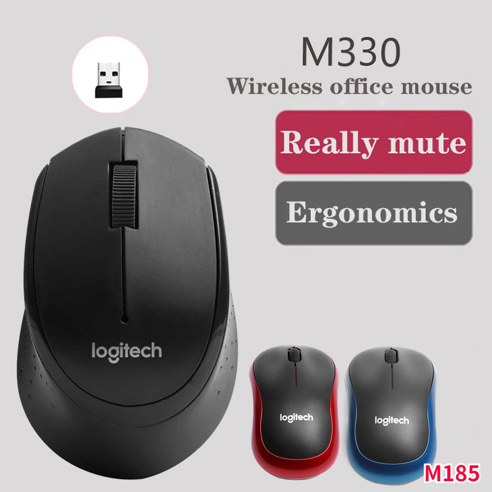 Logitech M330 Wireless Silent Mouse 2.4GHz 1000DPI Optical USB Receiver ...