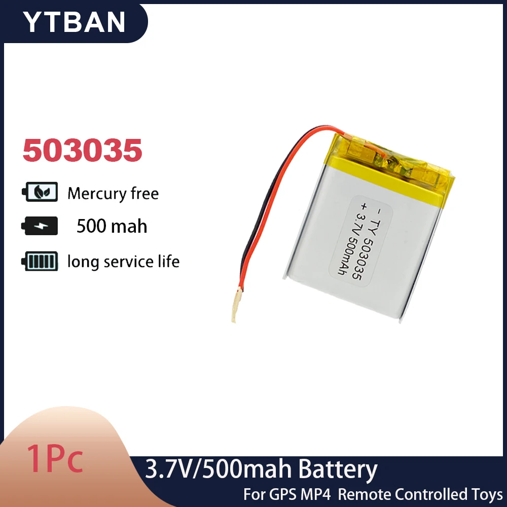 1pc-3-7V-503035-500mAh-Rechargeable-Battery-Gps-Polymer-Lithium-Battery ...