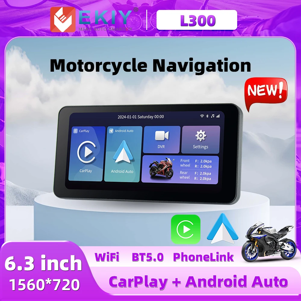 EKIY-6-3inch-Motorcycle-CarPlay-GPS-Wireless-Android-Auto-Airplay ...