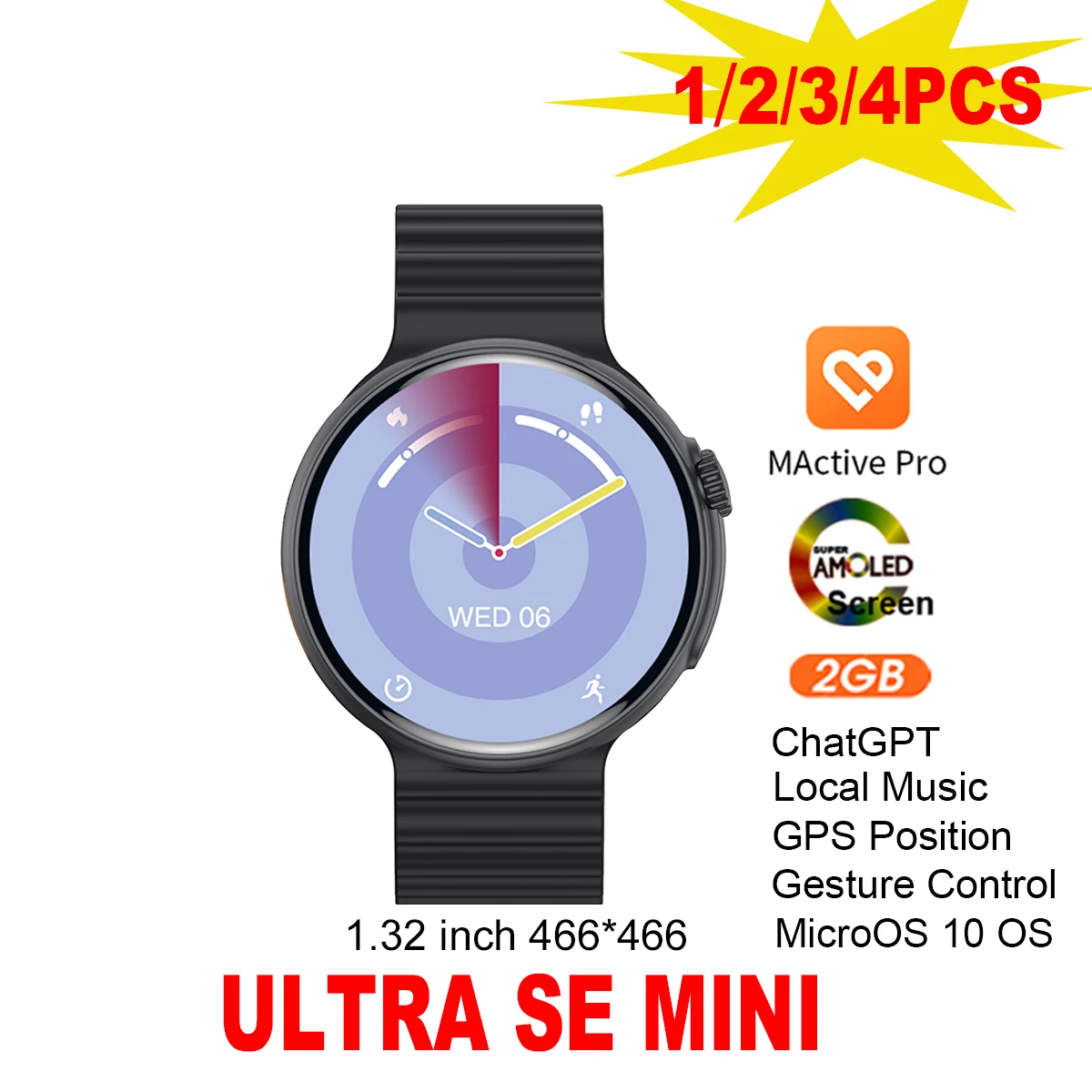 Mini-Smartwatch-Microwear-Ultra-SE-para-mulheres-Tela-Amoled-2GB-BT ...