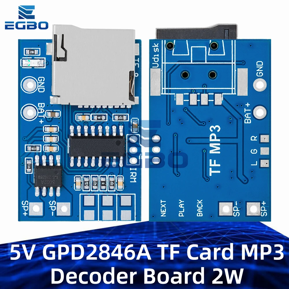 1PCS-5V-GPD2846A-TF-Card-MP3-Decoder-Board-2W-Amplifier-Module-for ...