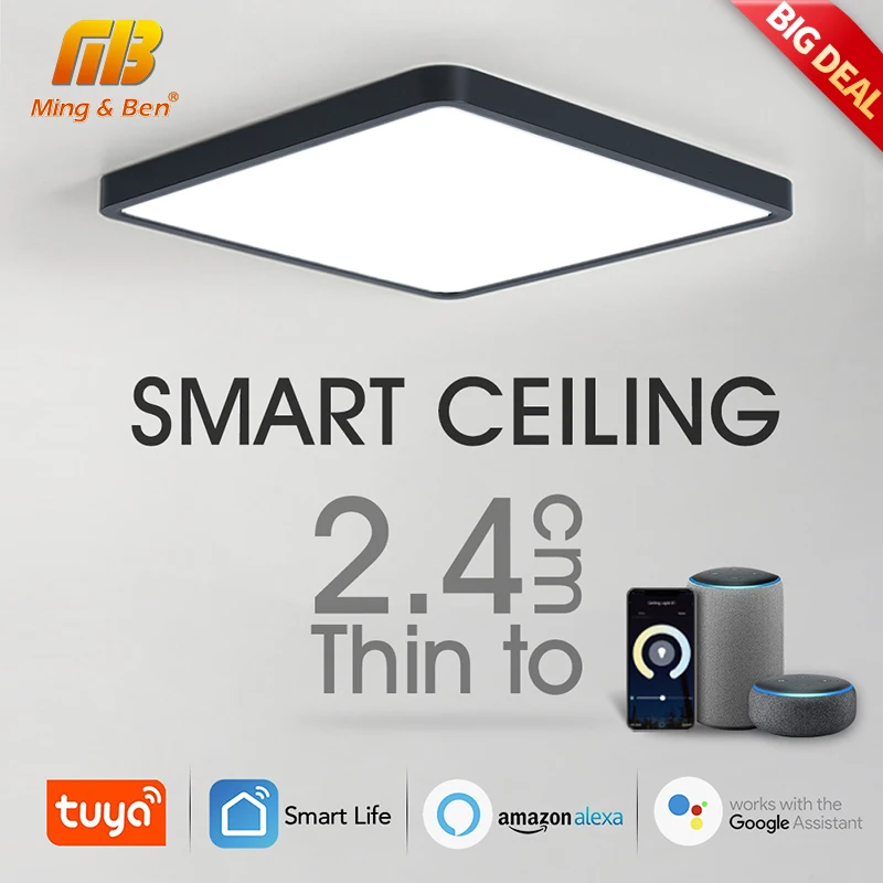 2-4CM-Ultra-thin-Square-Ceiling-Lamp-Smart-Home-with-Tuya-WIFI-APP ...