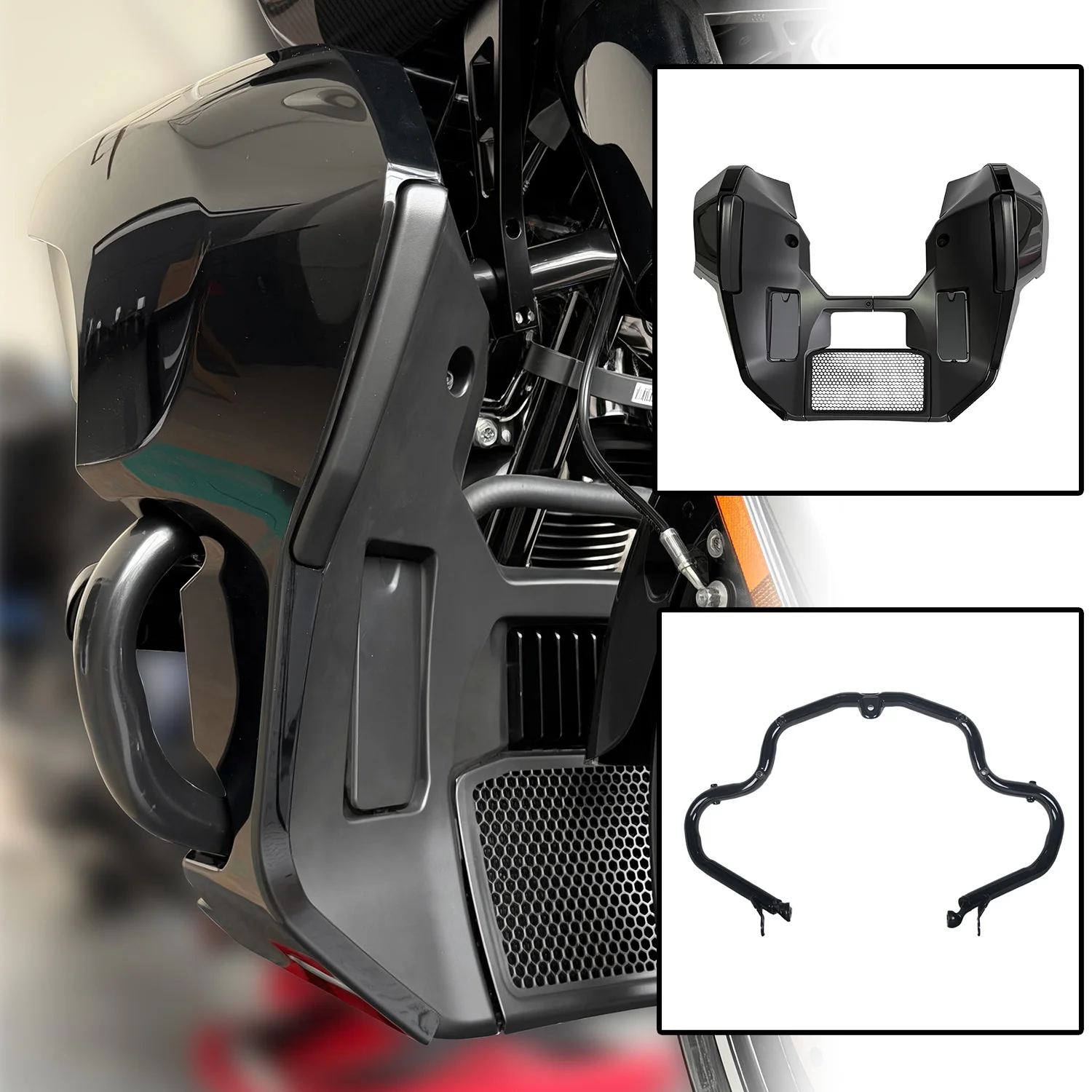 Motorcycle Lower Leg Fairing Cover Extended Chin Spoiler Set Support ...