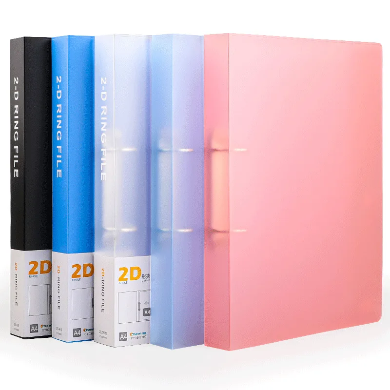 A4-Transparent-File-Folder-Display-Book-2-Hole-Binder-Folders-Pink-Blue ...