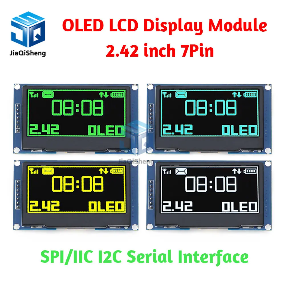 2-42-inch-128x64-OLED-LCD-Display-Module-SSD1309-12864-7Pin-SPI-IIC-I2C ...