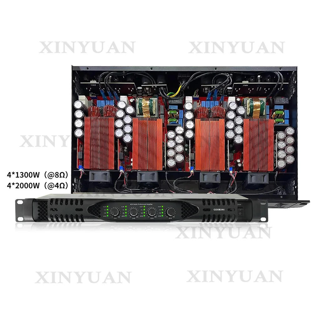 4-Channel 2000W Digital Amplifier 1U Professional Class D 4 * 2000W ...