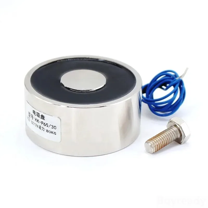 65-30-mm-Large-Suction-80KG-DC-12V-24V-big-solenoid-electromagnet ...