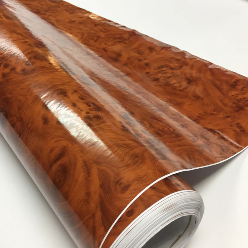7 Sizes Glossy PVC Wood Grain Car Wrap Film Decal Wood Grain Textured ...