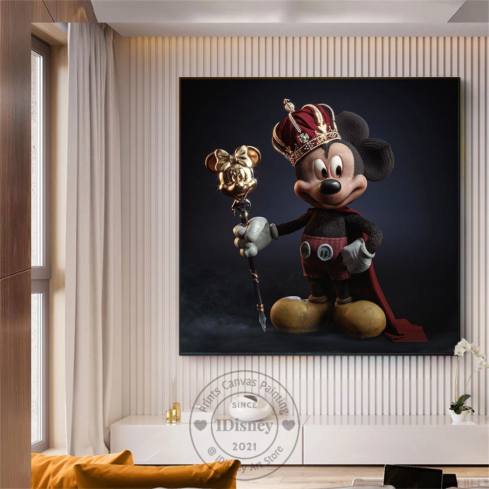 The-King-Is-Back-Mickey-Mouse-Poster-Disney-Cartoon-Print-Canvas ...