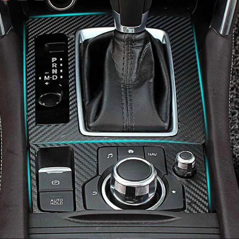 BJMYCYY-2PCS-SET-Automobile-gear-panel-carbon-fiber-stickers-for-mazda ...