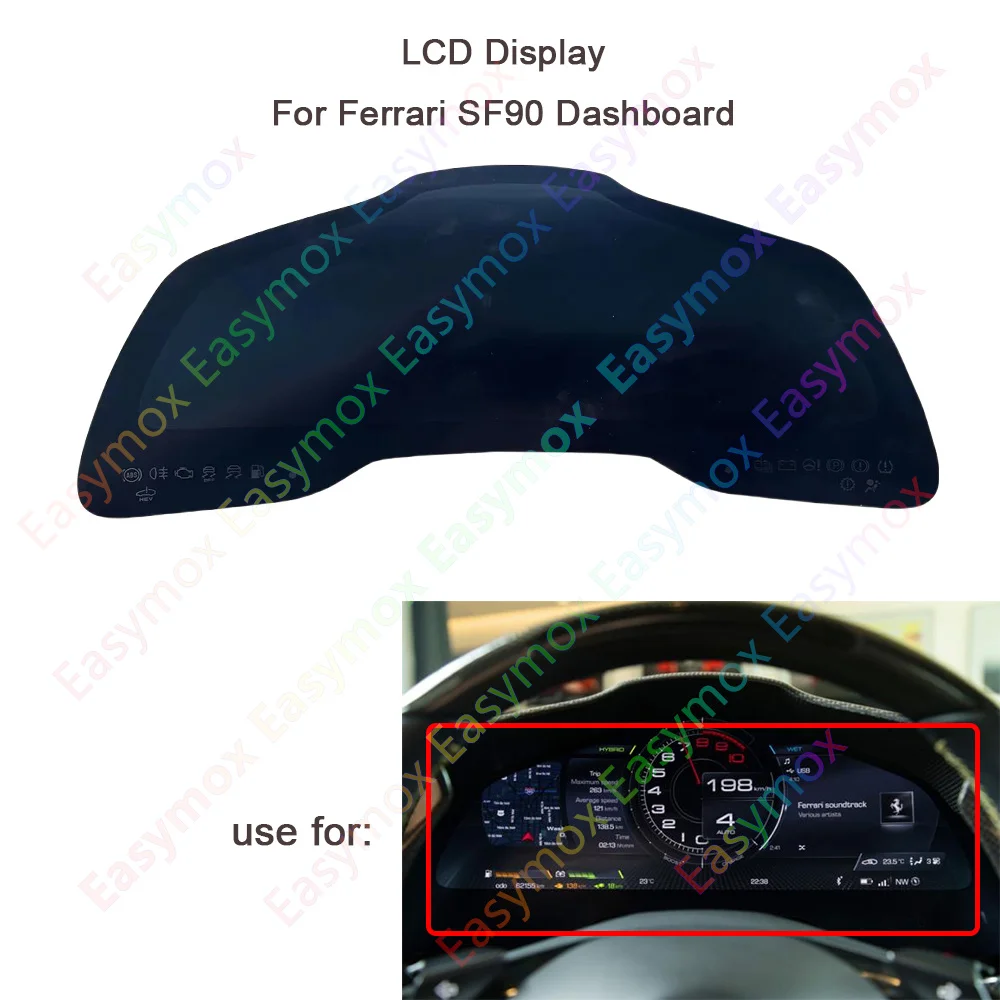 LCD-Display-For-Ferrari-SF90-2019-2022-Speedometer-Instrument-Cluster ...