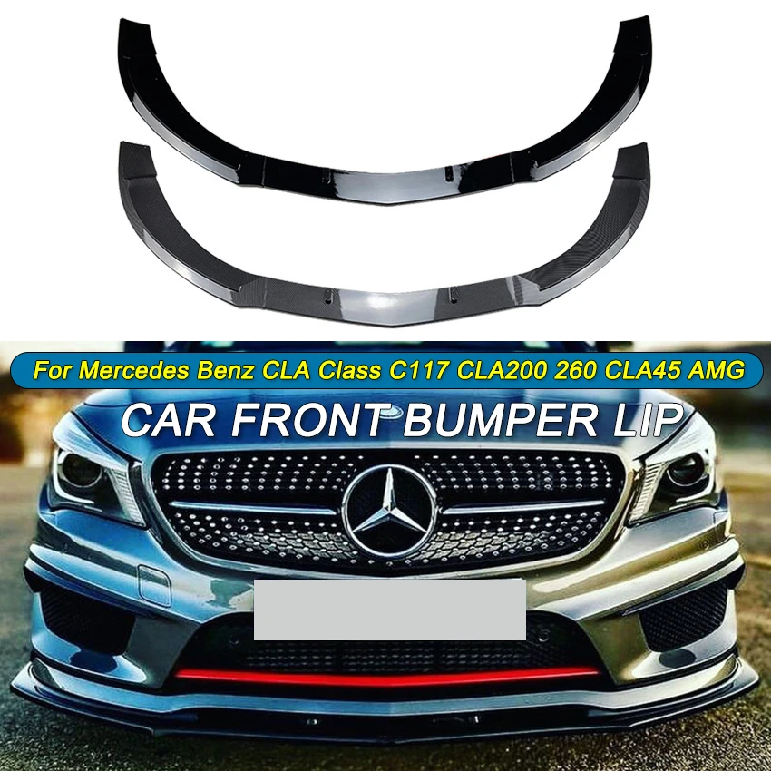 For Mercedes Benz Cla Class C117 Car Front Bumper Lip Body Kit Spoiler ...