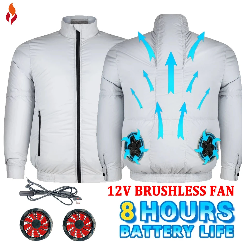 Air Conditioning Coverall Summer 3 Speed Cooling Fan Cool Down Welding ...