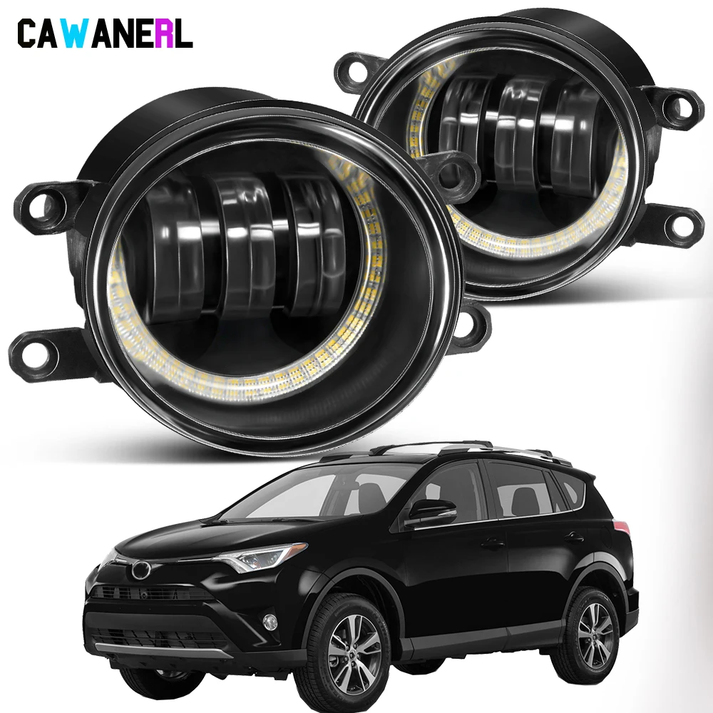 2 Pieces Car Front Fog Light Assembly Drl For Toyota Rav4 Rav 4 2006 ...