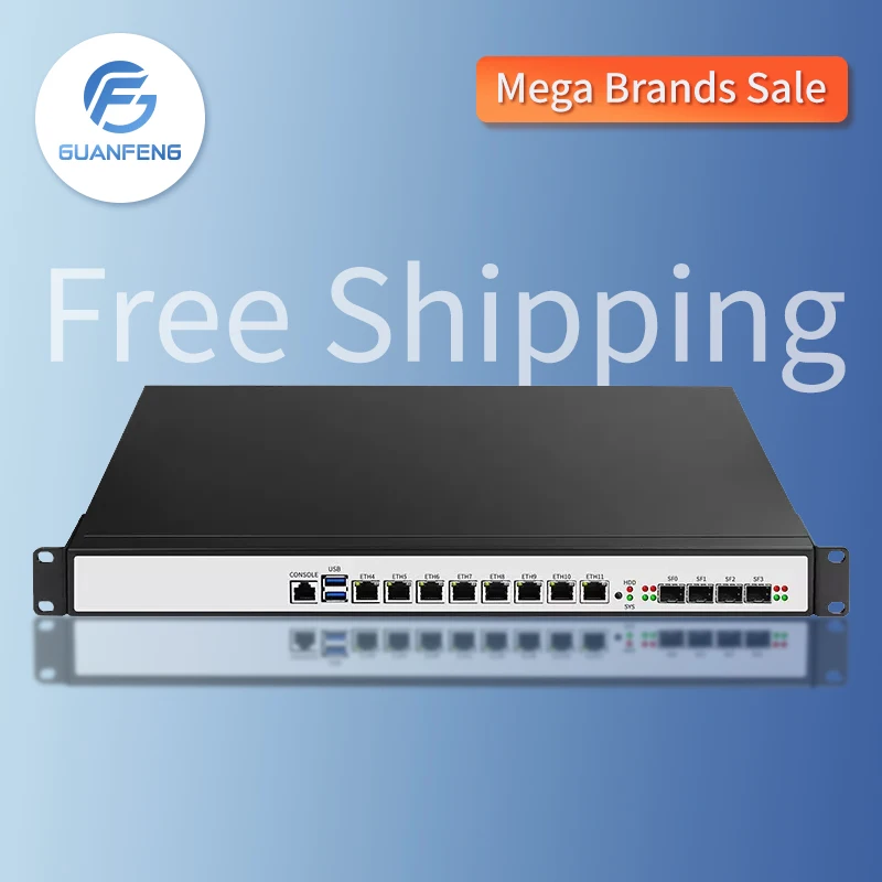 LGA1151 Intel Core i7 9700 processor 1u 8 nic server rack 4 SFP 10G i3 ...