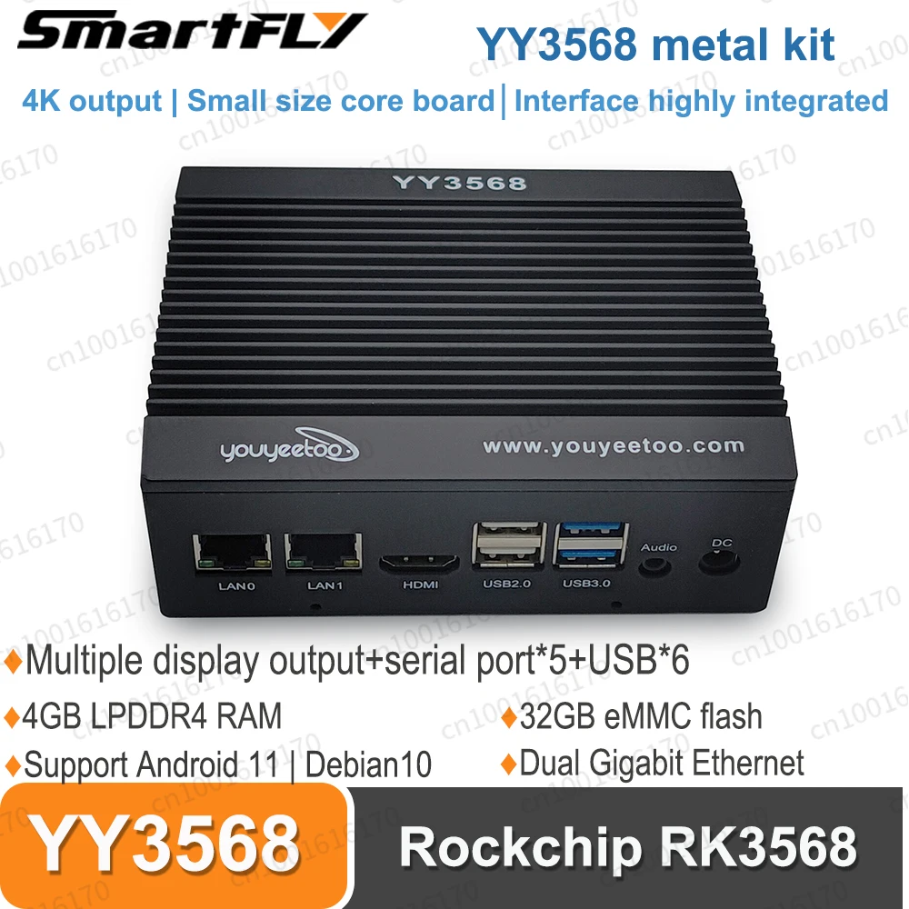 Youyeetoo-Placa-de-desarrollo-YY3568-Kit-de-carcasa-de-Metal-Rockchip-RK3568-Dual-Gigabit ...