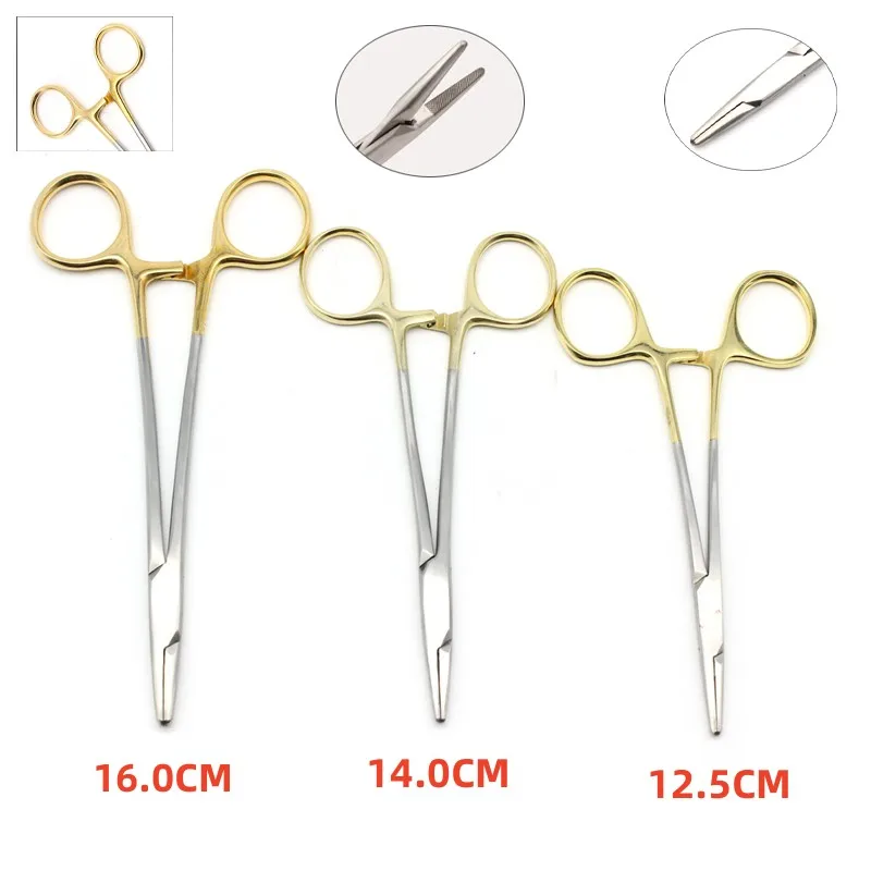 Dental-Needle-Holder-Plier-TC-Head-Reusable-Stainless-Steel-Gold-Plated ...