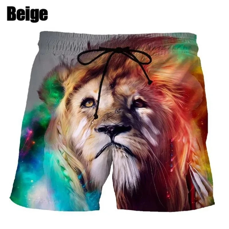 New-3D-Printed-Animal-Lion-Graphic-Beach-Shorts-Men-s-Sports-Shorts ...