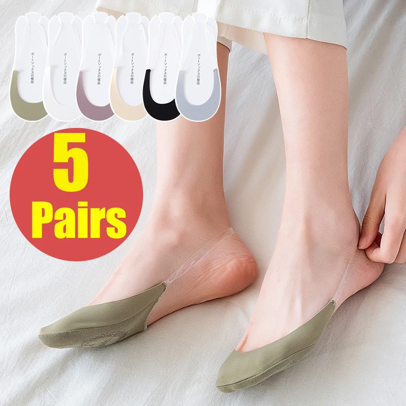 Transparent Socks Women Summer Thin Candy Color Sling Invisible Socks ...