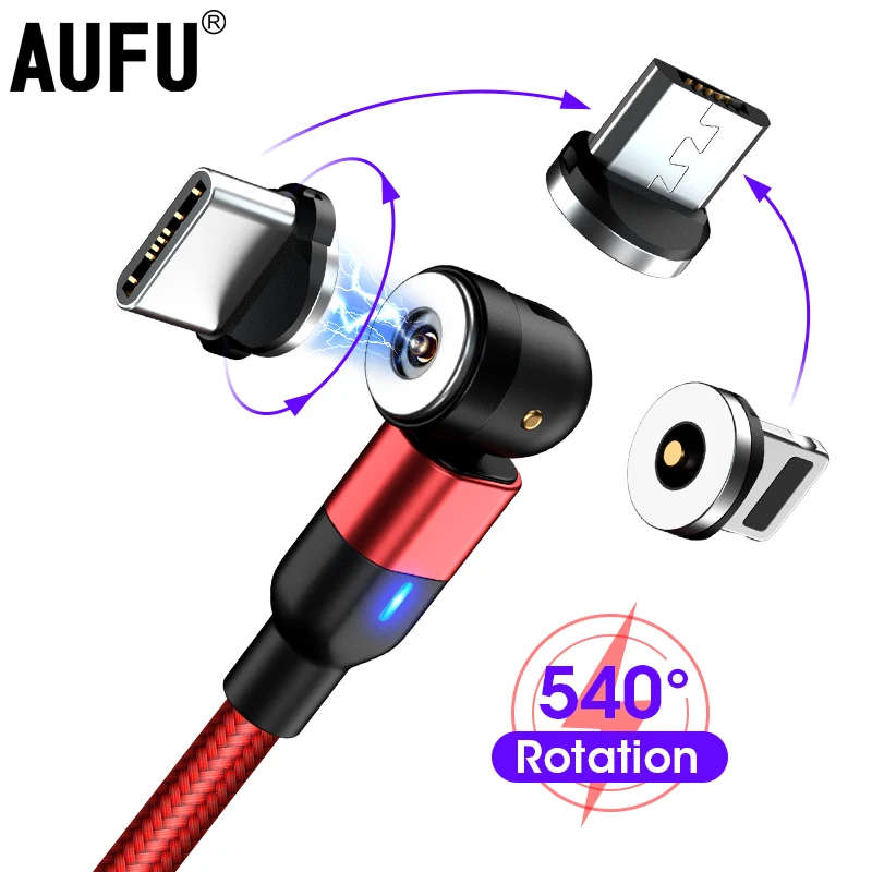 AUFU Magnetic Charge Cable 540 Degree Rotating USB Type C Cable Magnet ...