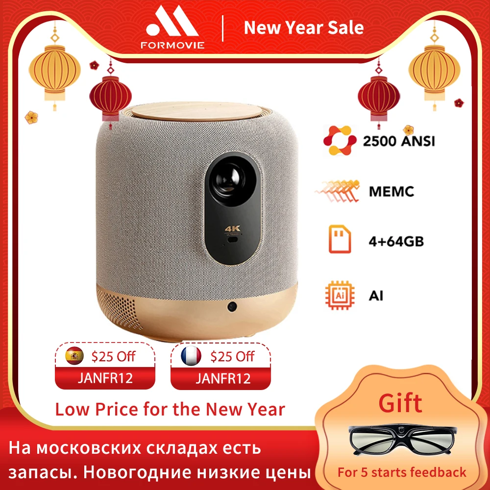 Formovie V10 4k Projector 3840×2160p 3d Video Beamer Dlp Memc 2500ansi ...