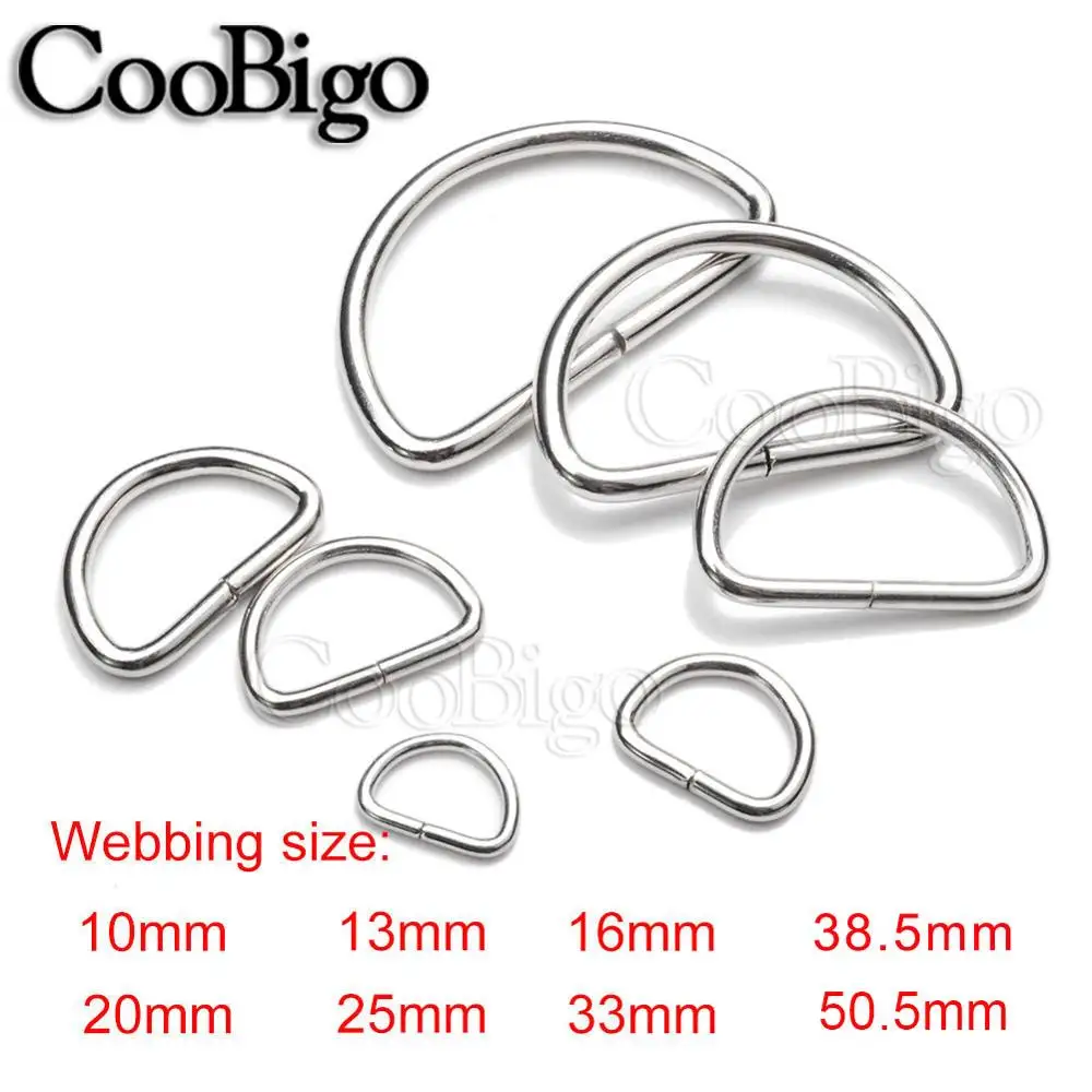 10pcs Metal D Ring Half Loop D ring Buckle for Handbag Strap Bag ...