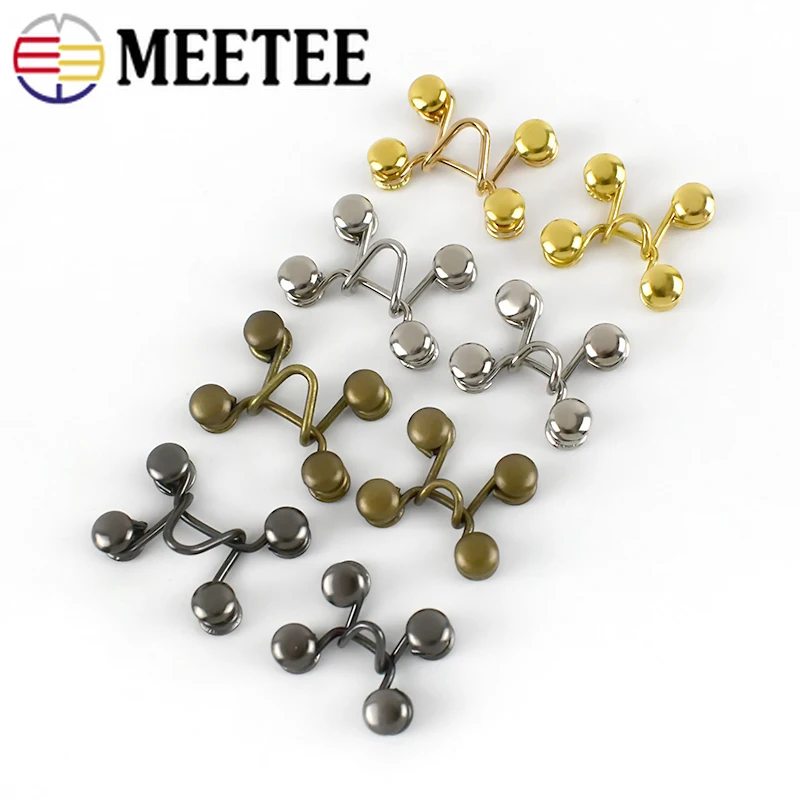 Meetee 10sets 27X28/32X28mm Metal Garment Hooks Jeans Waist Adjusting ...