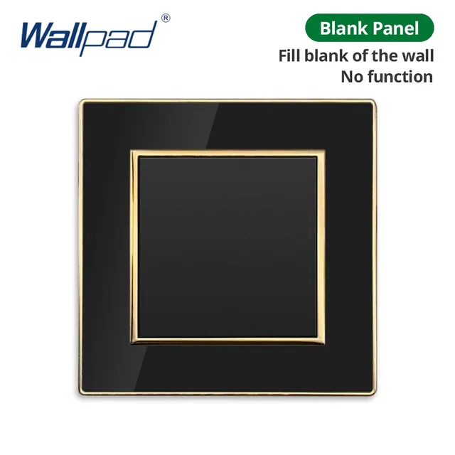 Wallpad Wall czarny Panel akrylowy ze złotą obwódką UK US gniazda i przełączniki 220V 1/2/3/4 ...