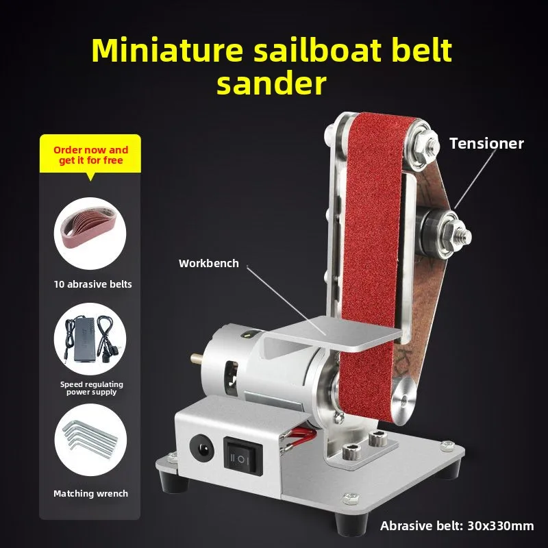 Small Mini Electric Belt Sander DIY Polishing Machine Knife Sharpening ...