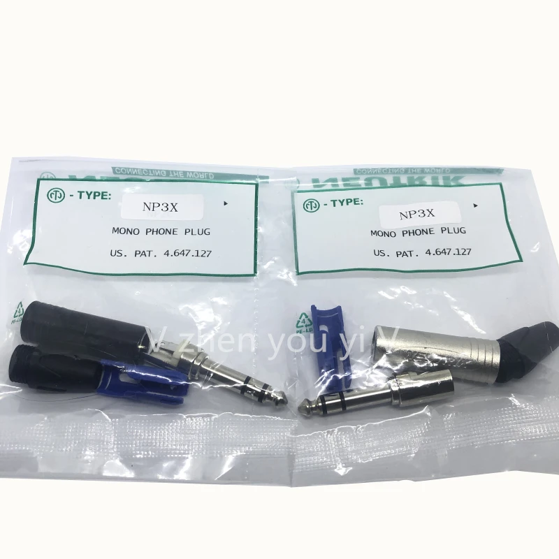 20pcs/LOT 100%New For Neutrik NP3X plated rhodium 3 Pole 6.35mm 6.5mm ...