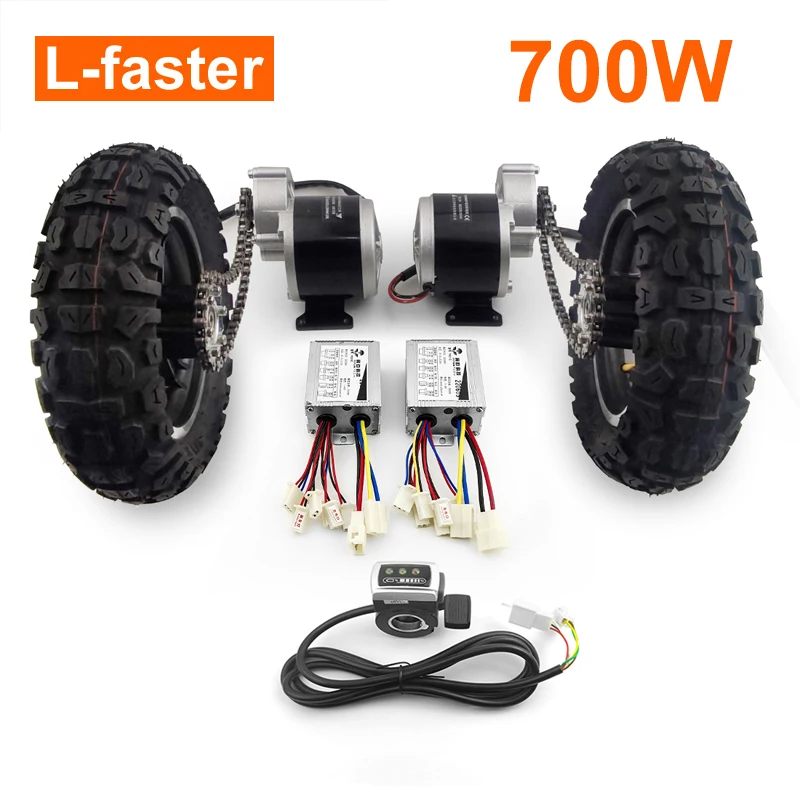 L-faster-10-Inch-Off-road-Wheel-700W-Dual-Chain-Drive-Geared-Motor-Kit ...