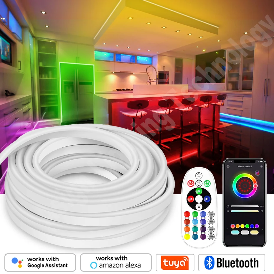 50m-100m-220V-RGB-Neon-strip-P67-Waterproof-RGB-Dimmable-LED-Neon-Tape ...