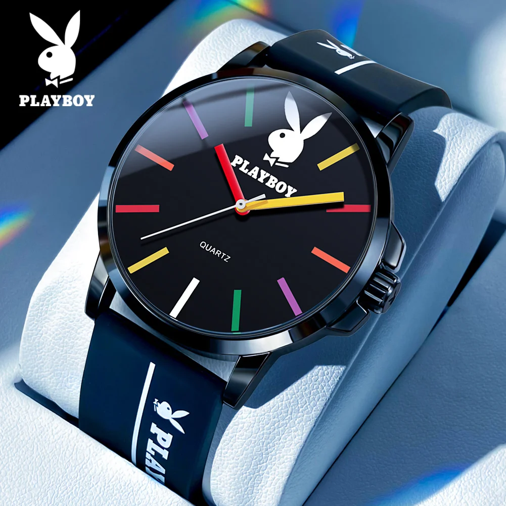 PLAYBOY-Sports-Quartz-Watch-for-Men-Original-Silicone-Strap-Men-s-Wrist ...