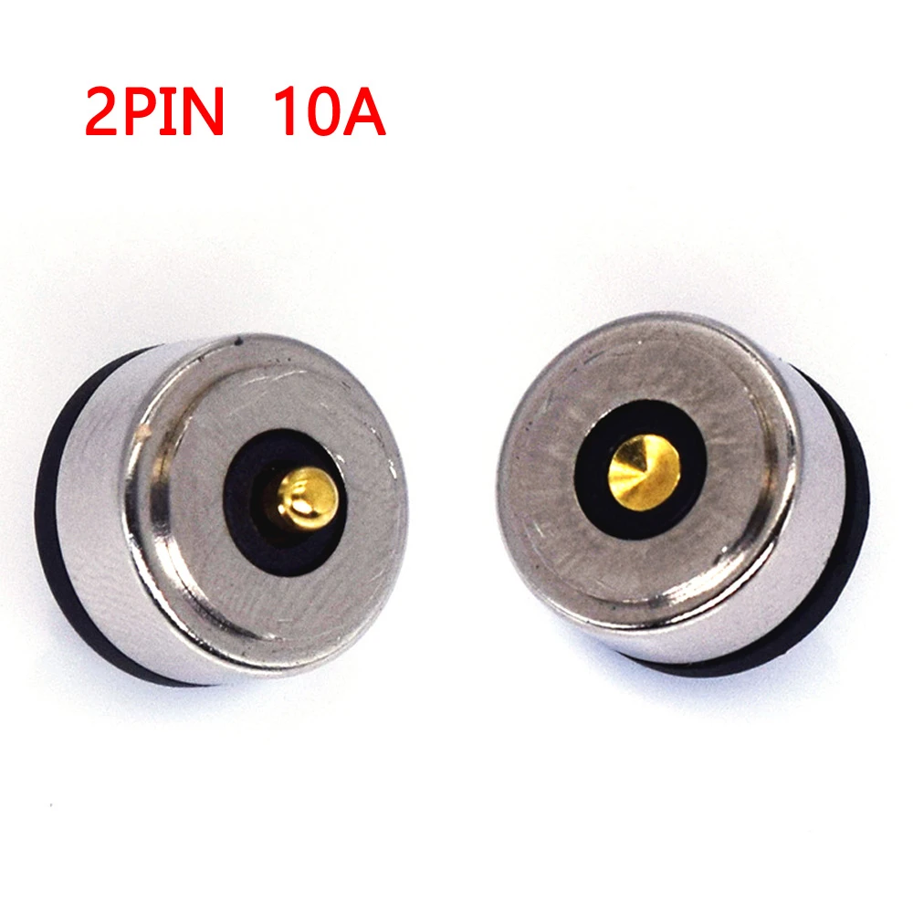 1set 2Pin Round High Current Magnet Suction Spring Pogo Pin Male Female ...