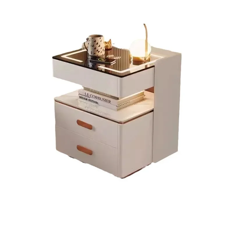 Solid-Wood-Smart-Bedside-Table-Simple-Charging-Modern-Light-Luxury ...
