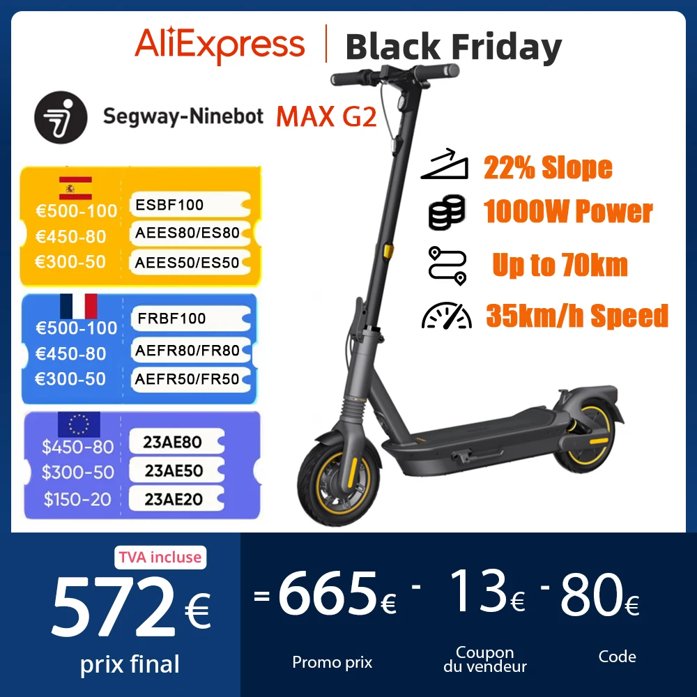 EU-Stock-Ninebot-By-Segway-Max-G2-Electric-KickScooter-35km-h-Speed ...