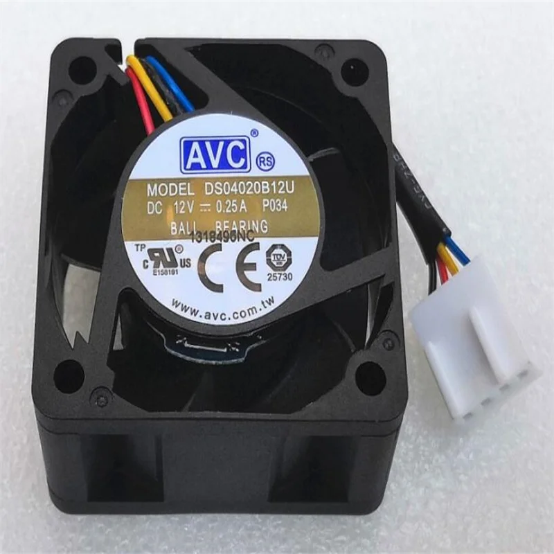 AVC 4020 4CM DS04020B12U 0.25A 4-wire double ball speed regulating fan - Uranful.com
