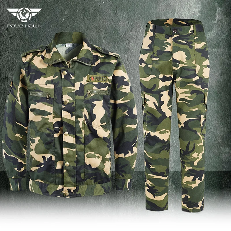 Camouflage Suit Tactical Jacket and Cargo Pants Men Spring and Autumn ...