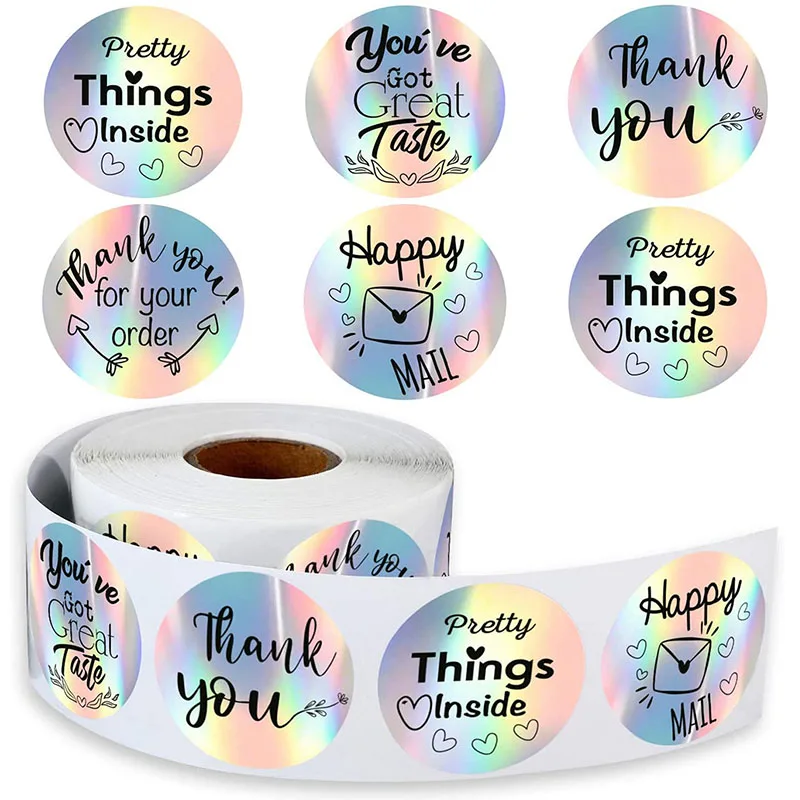 100-500PCS-Thank-You-Stickers-for-Business-New-Small-Merci-Roll ...