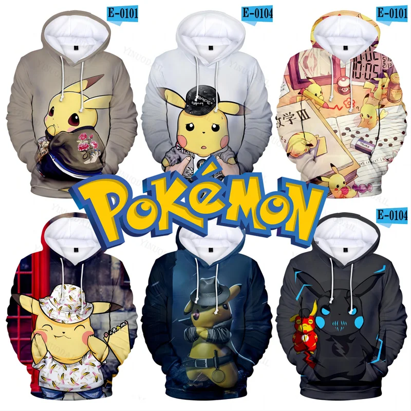 Charmander Pikachu Pokemon Sweatshirts Hoodies Fleece Oversized Hooded ...