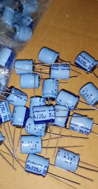 30pcs-lot-Japanese-original-RUBYCON-35V-220UF-10x12-TWSS-CEW-sky-blue ...
