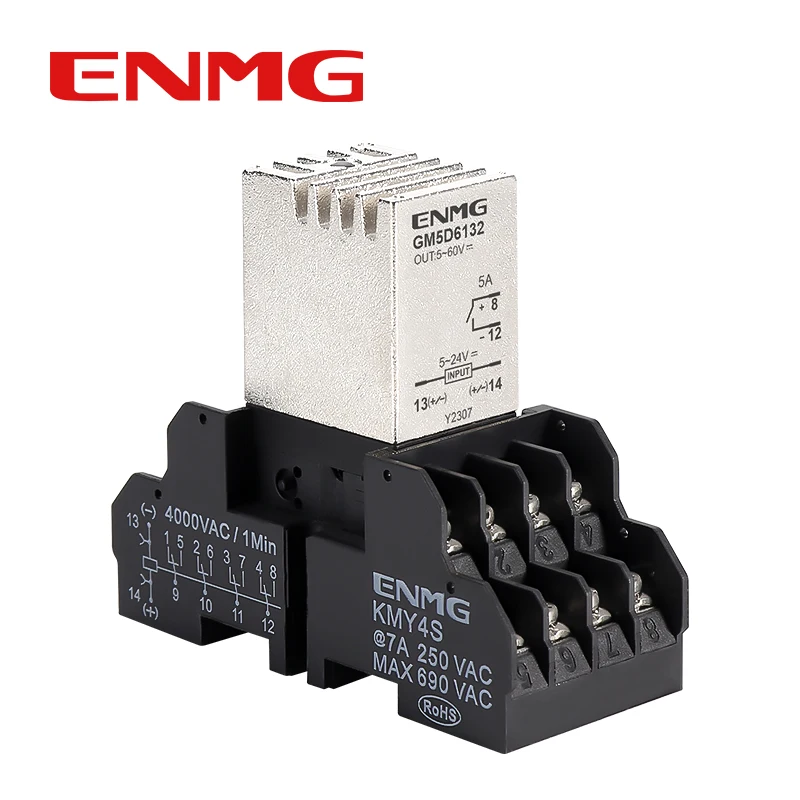 ENMG DIN Rail Solid State Relay 24V DC 15A GL15D6124 AC 220V 5A ...