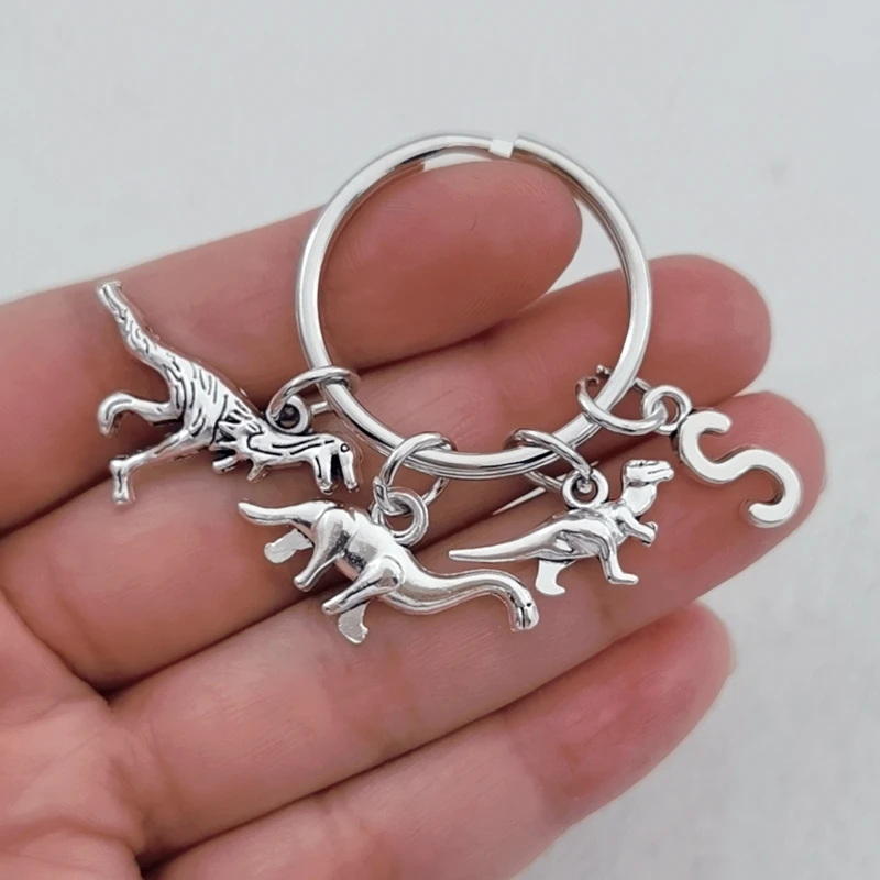 Antique-Silver-Color-Dinosaur-Keychain-Cute-Dinosaur-Purse-Keychain ...