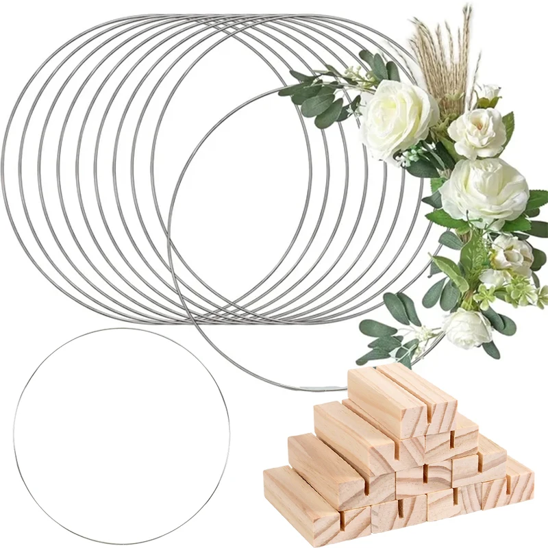 10-40cm Metal Flowers Wreath Ring Wedding Bride Wreath Garland Rings ...