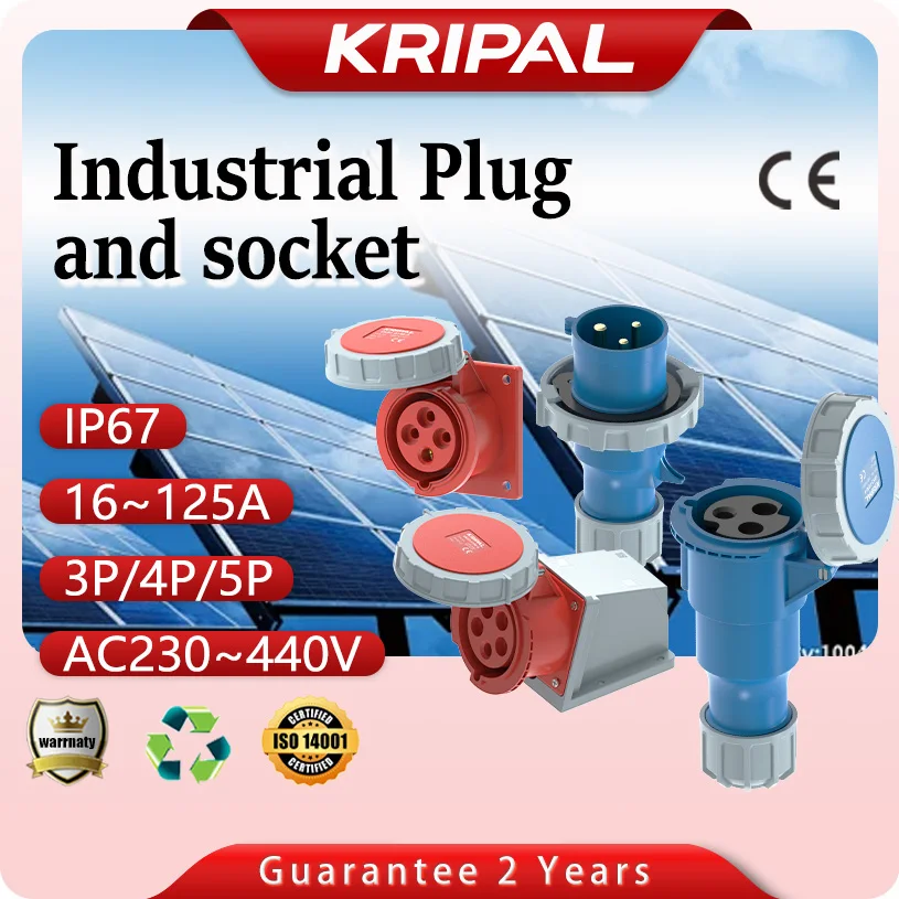 Industrial-Plug-and-Socket-16A-32A-Connector-3pin-Wall-Mounted-Socket ...