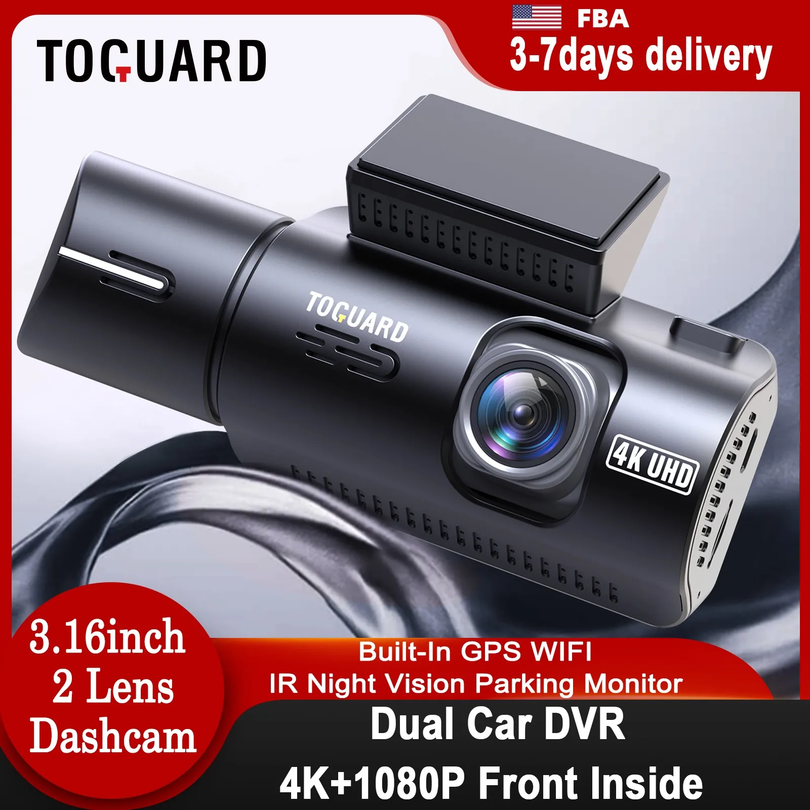TOGUARD-2-Lens-DashCam-4K-Front-1080P-Inside-Car-DVR-Video-Recorder ...